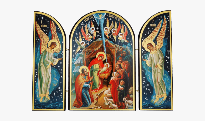 Nativity Scene Triptych - Nativity Triptych Icon, HD Png Download ...