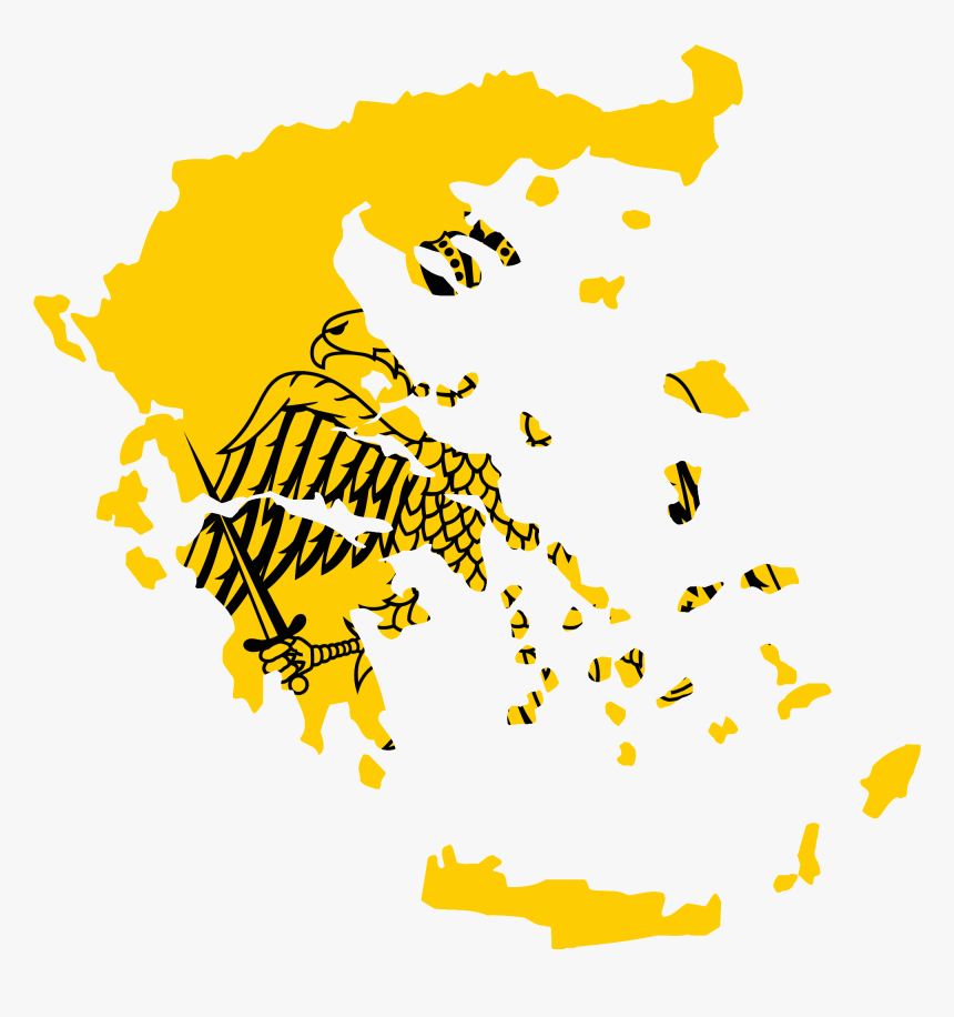 Flag Map Of Greece - Greece Flag And Map, HD Png Download , Transparent ...