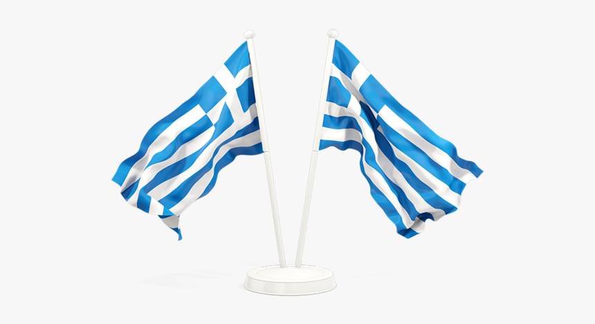 Two Waving Flags - Flag Greece Png Two, Transparent Png , Transparent ...