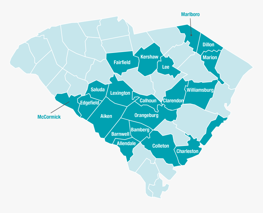 South Carolina Service Area Map - Map, HD Png Download , Transparent ...