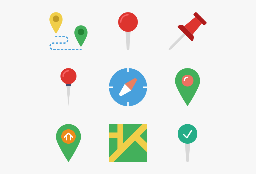 Pins And Locations - Icon Point Vector Png, Transparent Png ...