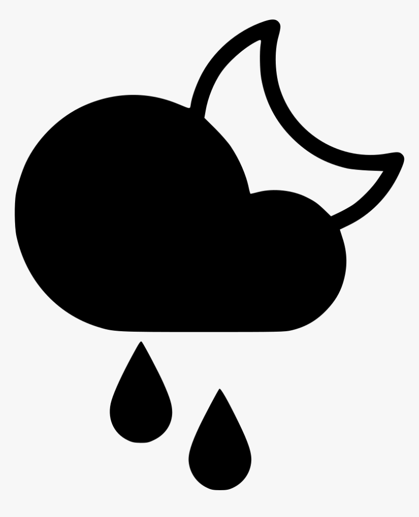 Night Sprinkle Cloud Rain Moon - Cloudy Moon Icon, HD Png Download ...