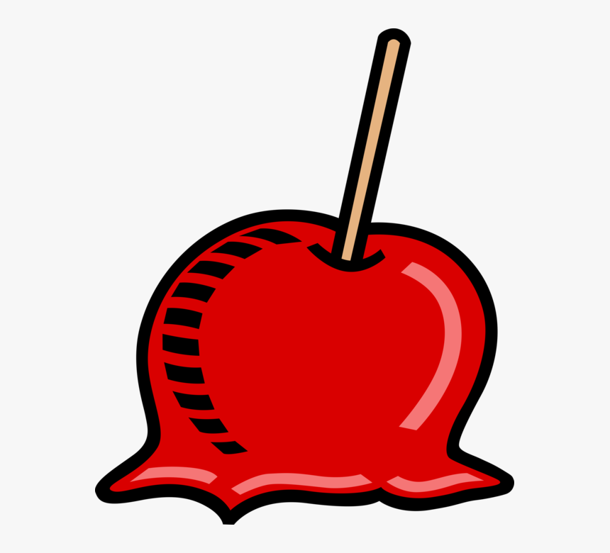 Vector Illustration Of Candy Apple Covered In Hard, HD Png Download ...