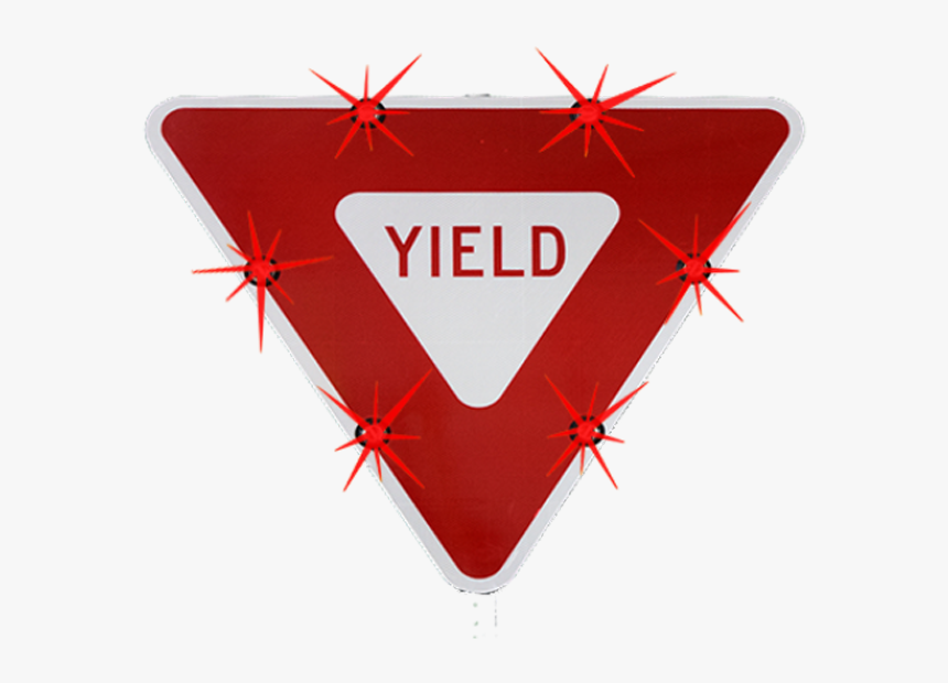 Electric Stop Signs Lighted - Orange Yield Sign, HD Png Download ...