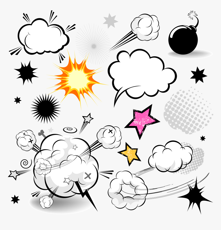 Transparent Comic Explosion Png - Comic Cloud Vector Free, Png Download ...
