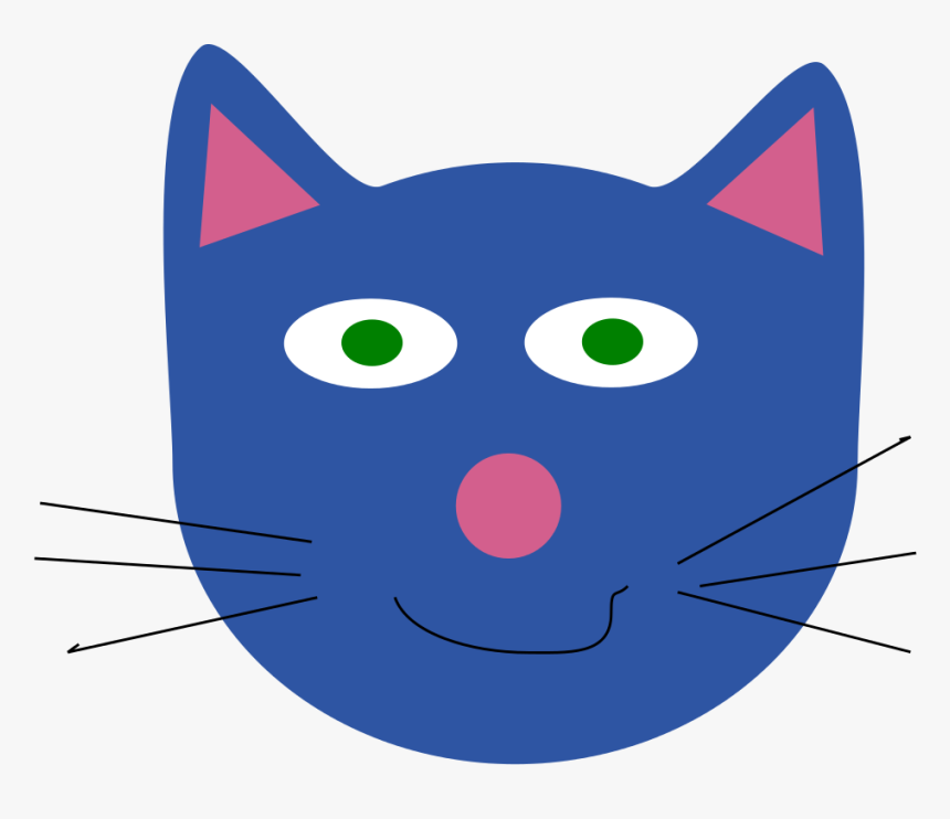 Blue Cat Face Clipart, HD Png Download , Transparent Png Image - PNGitem