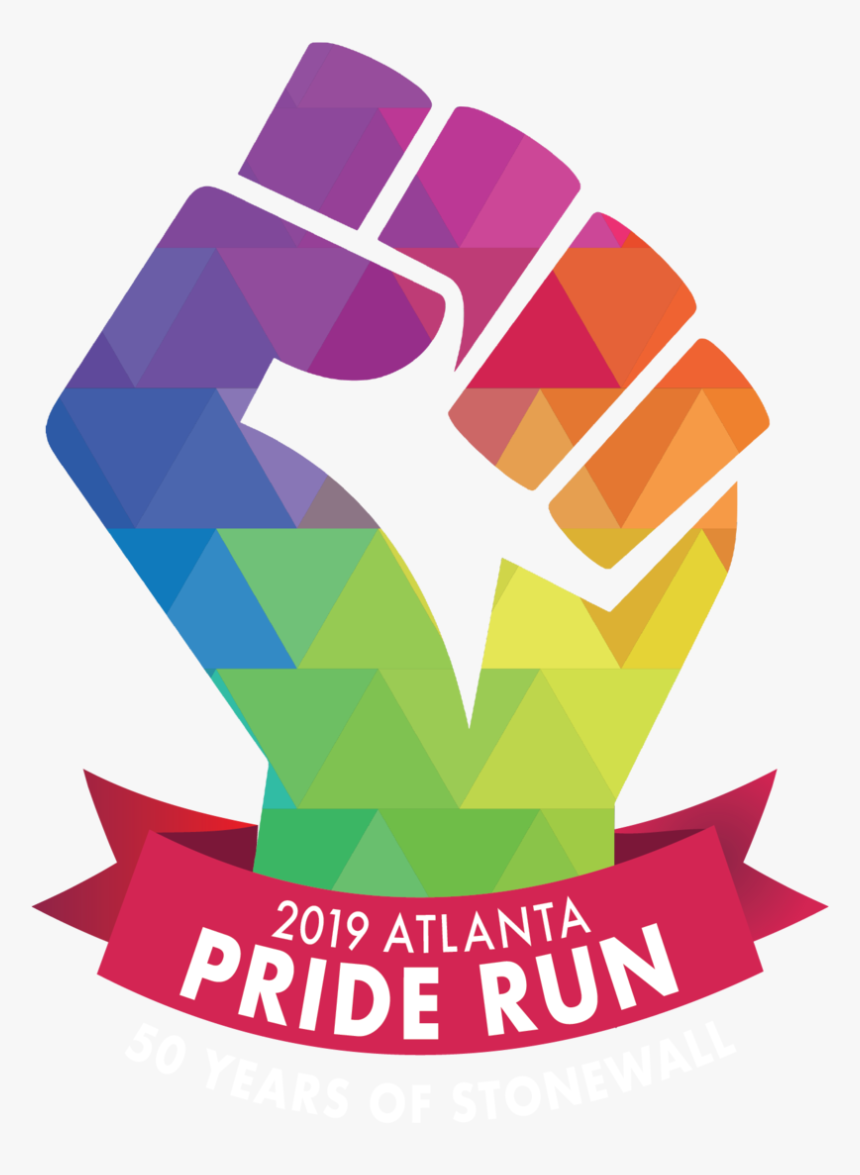 Priderun 2019 Logo Hi Res Tighter White - Transparent Raised Fist Png ...