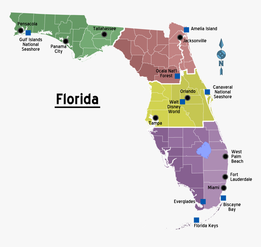 Florida Map Png - Metropcs Florida Coverage Map, Transparent Png ...