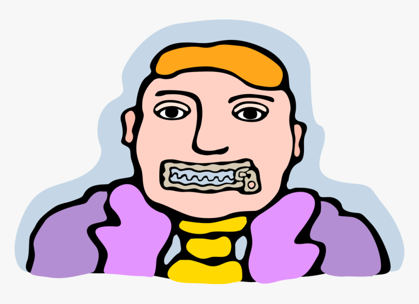Vector Illustration Of Zipper Lips Are Sealed - Cartoon, HD Png ...