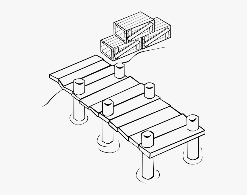 Dock Png Black And White - Drawing Of A Dock, Transparent Png ...