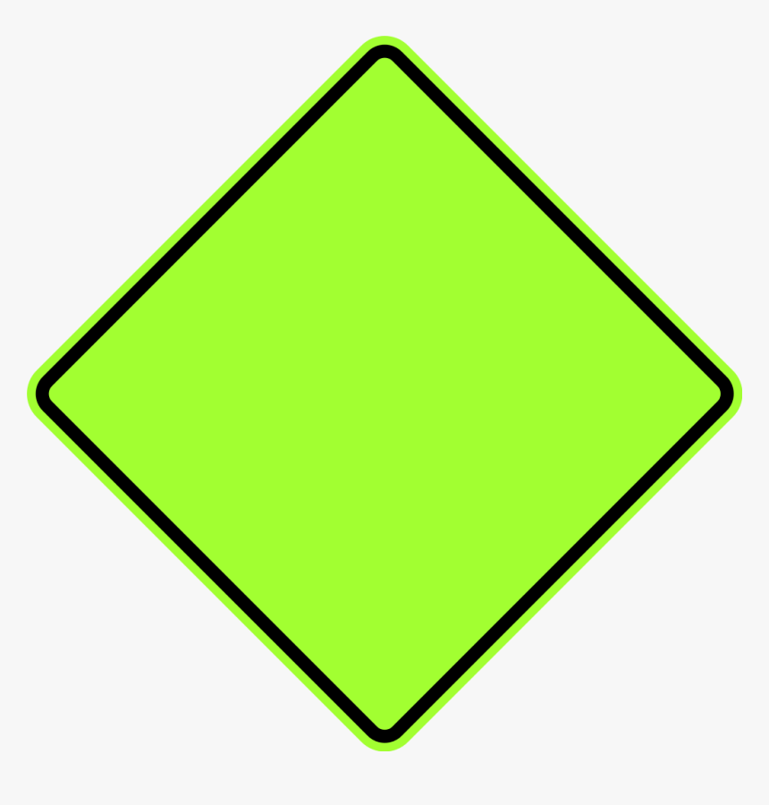 Green Diamond Road Sign, HD Png Download , Transparent Png Image - PNGitem