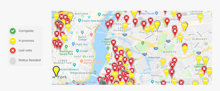A Map Of Nyc With Pins Illustrating Projects That Have - Map, HD Png ...