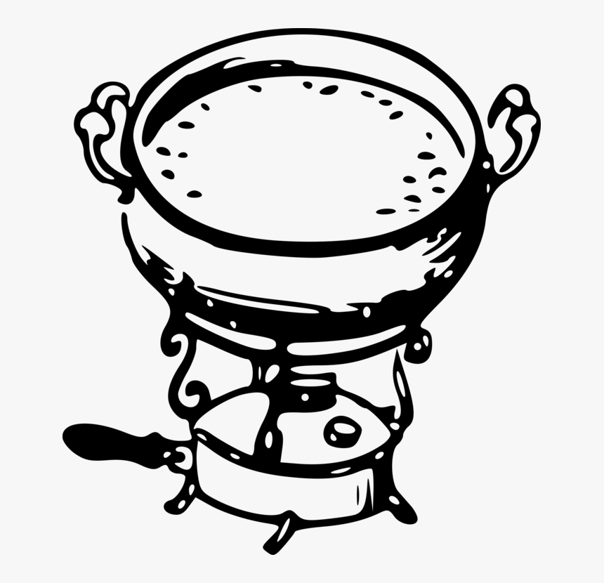Line Art,food,material - Fondue Clipart Black And White, HD Png ...