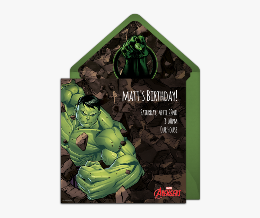 Hulk Smash Birthday Invitations, HD Png Download , Transparent Png ...