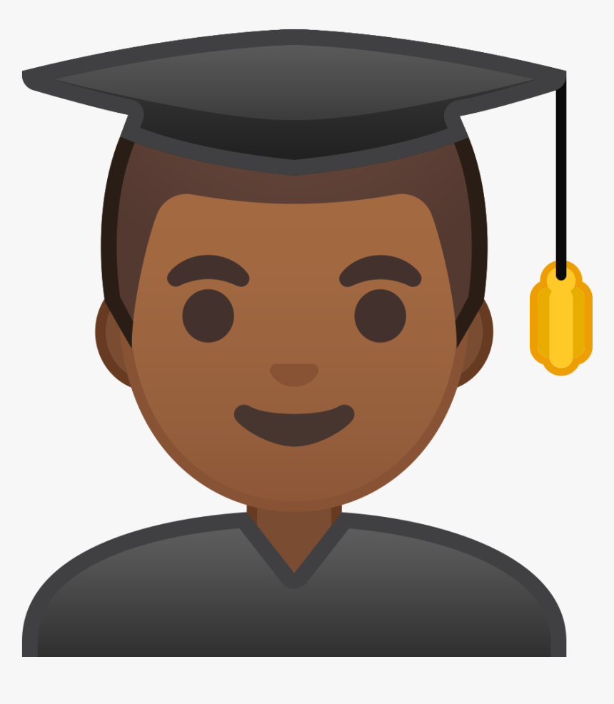 Man Student Medium Dark Skin Tone Icon - Student Emoji, HD Png Download ...