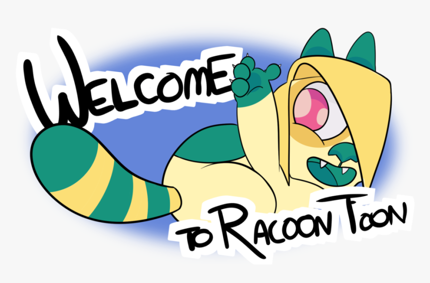 Racoon Toon Welcome Banner , Png Download, Transparent Png ...