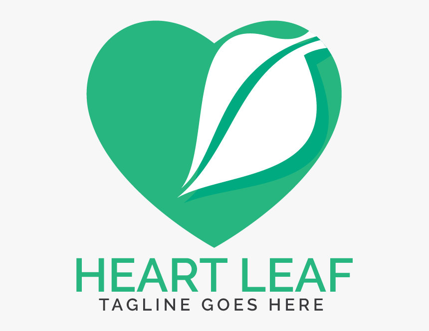 Heart Leaf Logo Design - Heart Leaf Logo, HD Png Download , Transparent ...