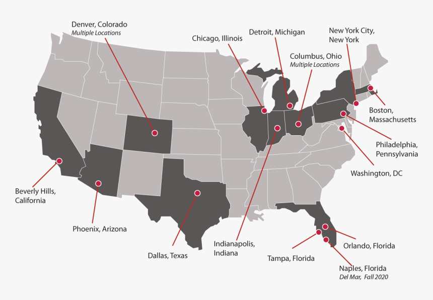 Map Of Cmr Locations - Net Migration By State 2018, HD Png Download ...