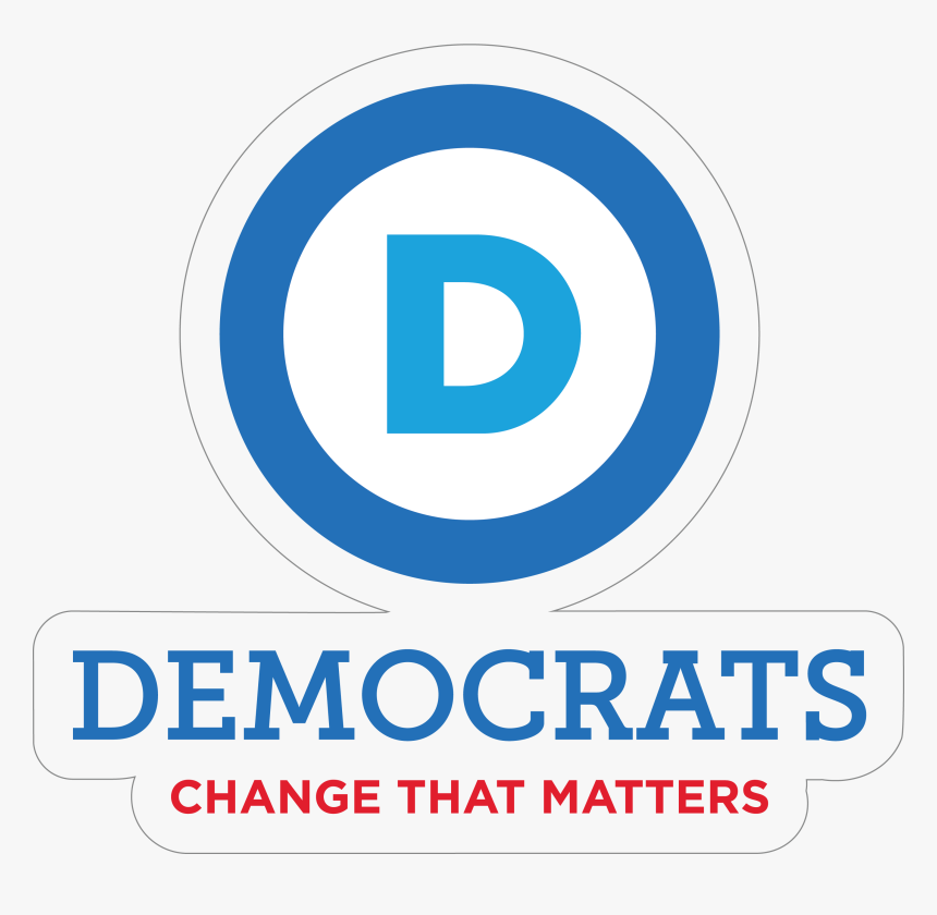 Democratic Party Logo With Slogan Tall Printed Color - Democrats Change ...