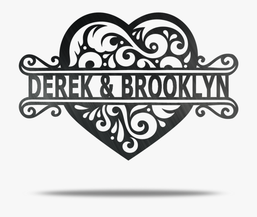 Love Heart Customizable Steel Monogram - Steel, HD Png Download ...