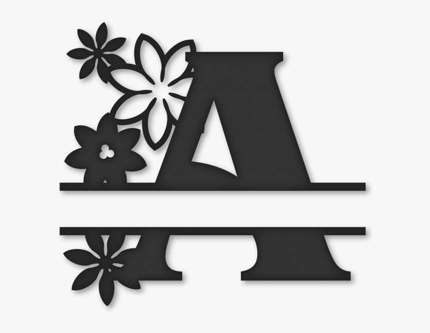 Flower Clipart Monogram Picture - Split A Monogram Png, Transparent Png ...
