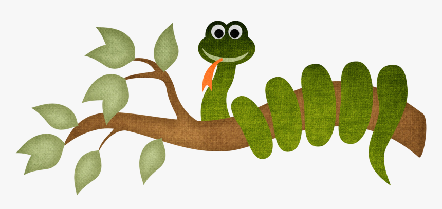 Snake Cartoon Clip Art A Tree Transprent - Snake On Branch Clipart, HD ...