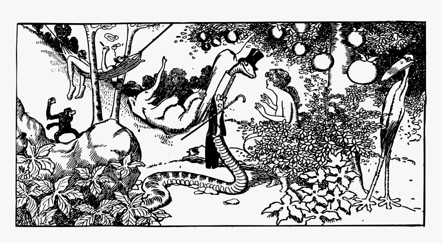 Eve And The Snake Clip Arts - Illustration, HD Png Download ...