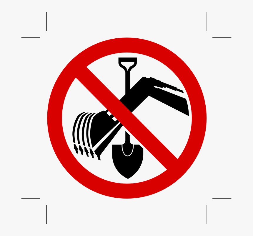 No Digging, Prohibited, Not Allowed, Forbidden, Sign - Do Not Dig Sign ...