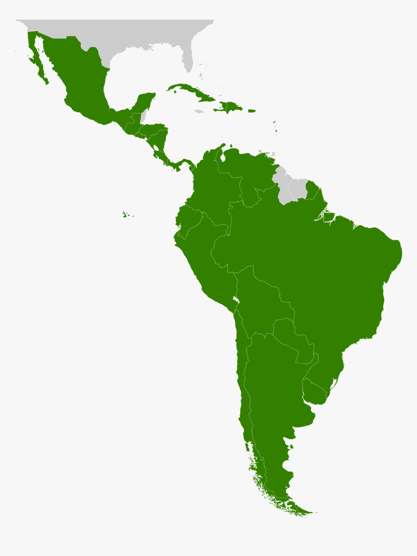Clip Art Central America On A Map - Latin America Map Png, Transparent ...