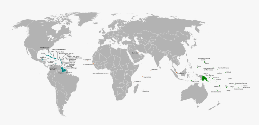 Map Of Small Island Developing States, HD Png Download , Transparent ...