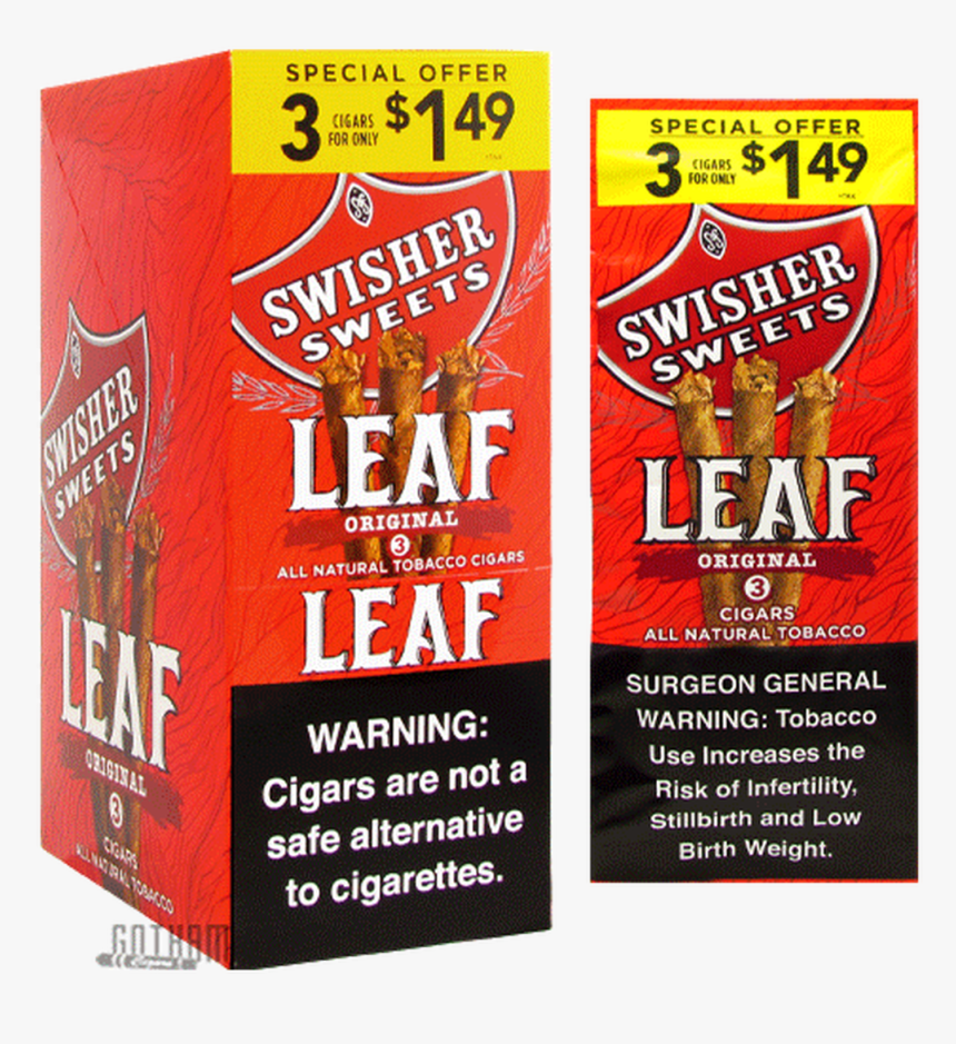 Swisher Sweets Leaf Original Box And Foil Pack - Swisher Sweets, HD Png ...