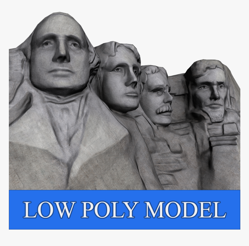 Mount Rushmore Low Poly 3d Model Low-poly Max Obj Mtl - Mount Rushmore ...
