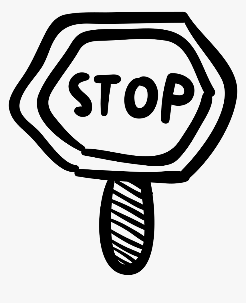Stop Hand Drawn Signal - Hand Drawn Stop Sign, HD Png Download ...
