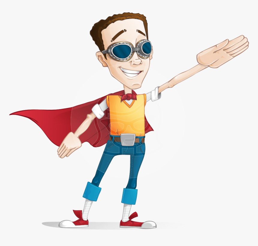 Boy With Superhero Cape Cartoon Vector Character Aka - Nerd Superhero ...