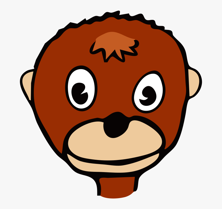 Cartoon Monkey Face Svg Clip Arts - Kartun Monyet Bahagia Png ...