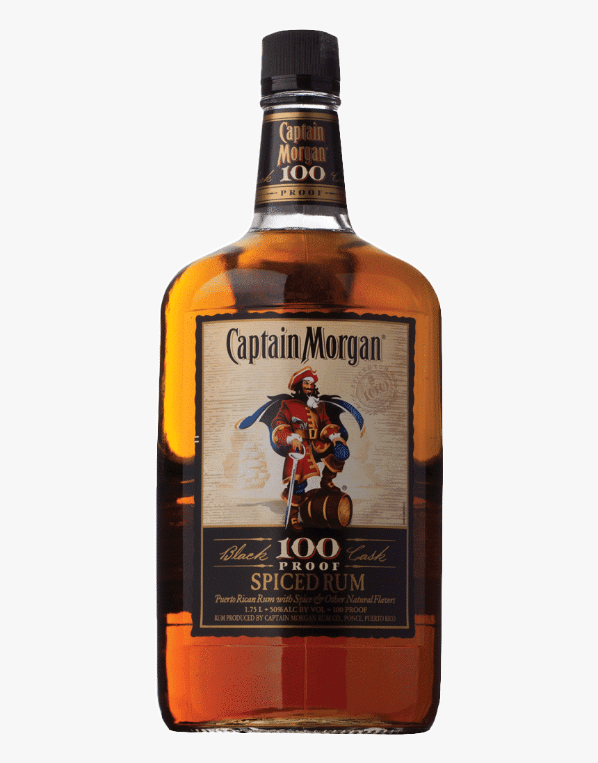 100 Proof Captain Morgan Spiced Rum, HD Png Download , Transparent Png ...