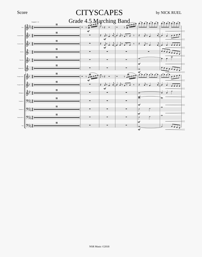 Transparent Marching Band Png - Sheet Music, Png Download , Transparent ...