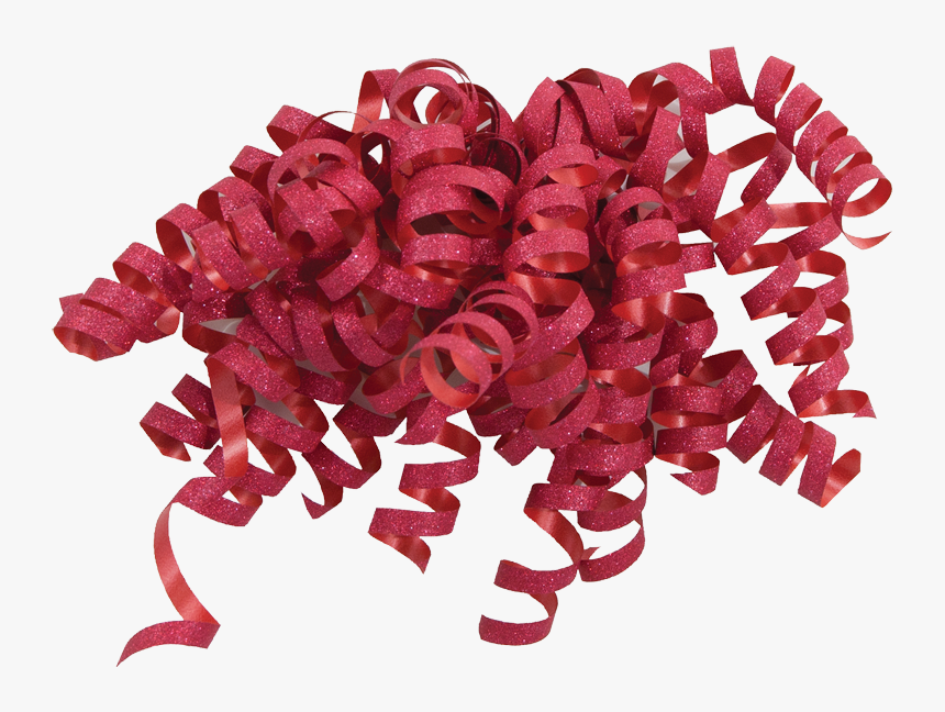Festive Red Glitter Curly Bow - Tree, HD Png Download , Transparent Png ...
