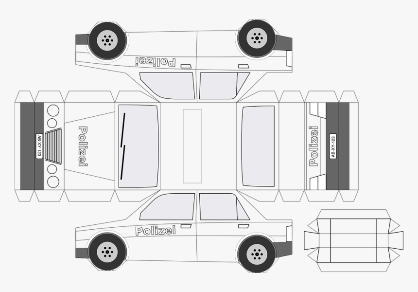 Arts And Crafts Sheet, Police Car, Paper, Model - Police Car Paper ...