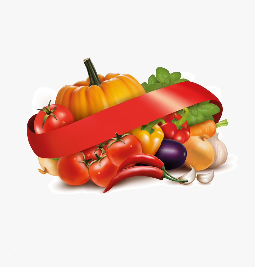 Fruits And Vegetable Vector Background, HD Png Download , Transparent ...