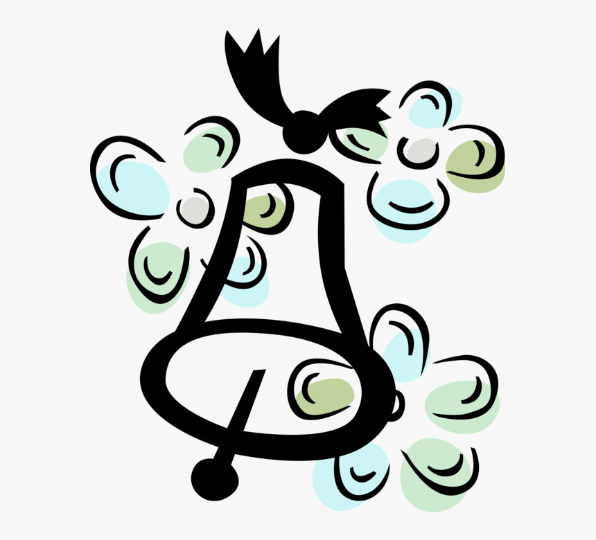Bell With And Flowers, HD Png Download , Transparent Png Image - PNGitem