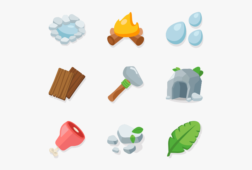 Boulder Vector Flat Stone - Stone Age Icons Png, Transparent Png ...