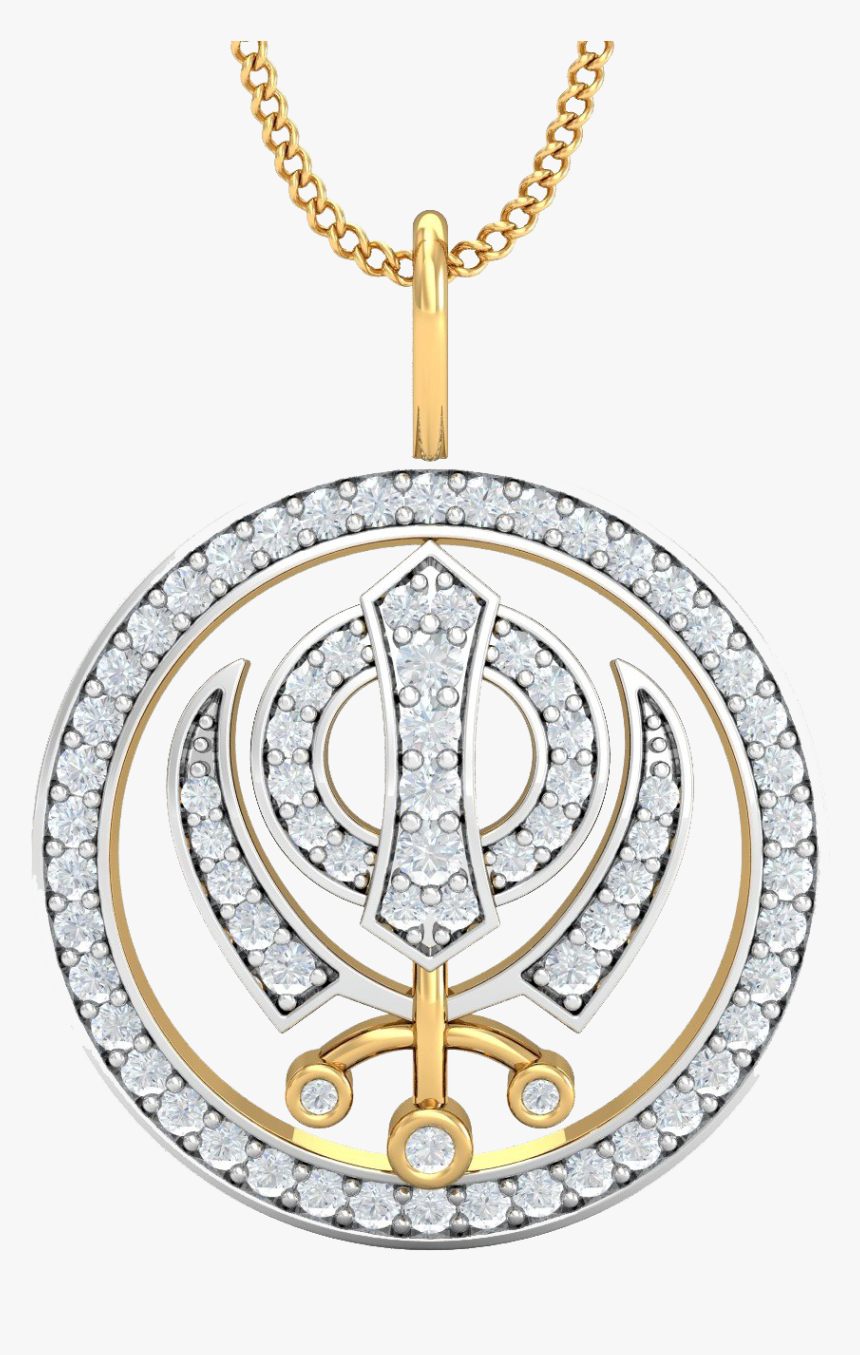 Khanda Symbol Png Background Image - Khanda In Gold Chain, Transparent ...