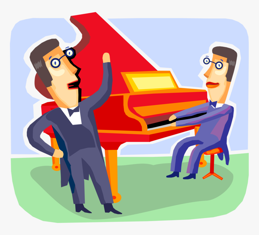 Vector Illustration Of Lounge Singer Musician Sings - Cartoon, HD Png ...