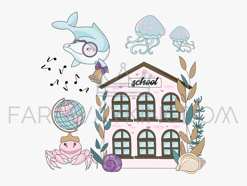 Ocean School Clip Art, HD Png Download , Transparent Png Image - PNGitem