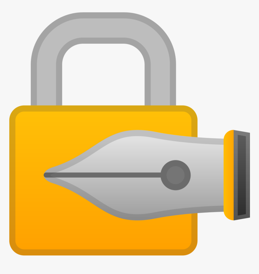 Locked With Pen Icon - Pen With Lock Emoji, HD Png Download ...