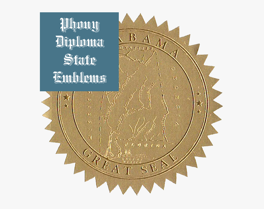 Phony Diploma Gold Foil State Seals And Emblems - Logo Red Circle With ...