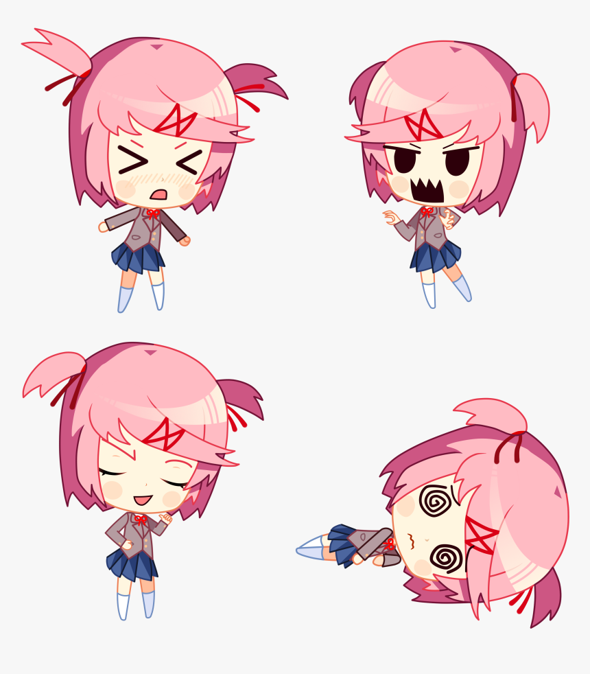 Hd Natsuki Chibis From My Comic - Chibi Cute Natsuki Fanart, HD Png ...