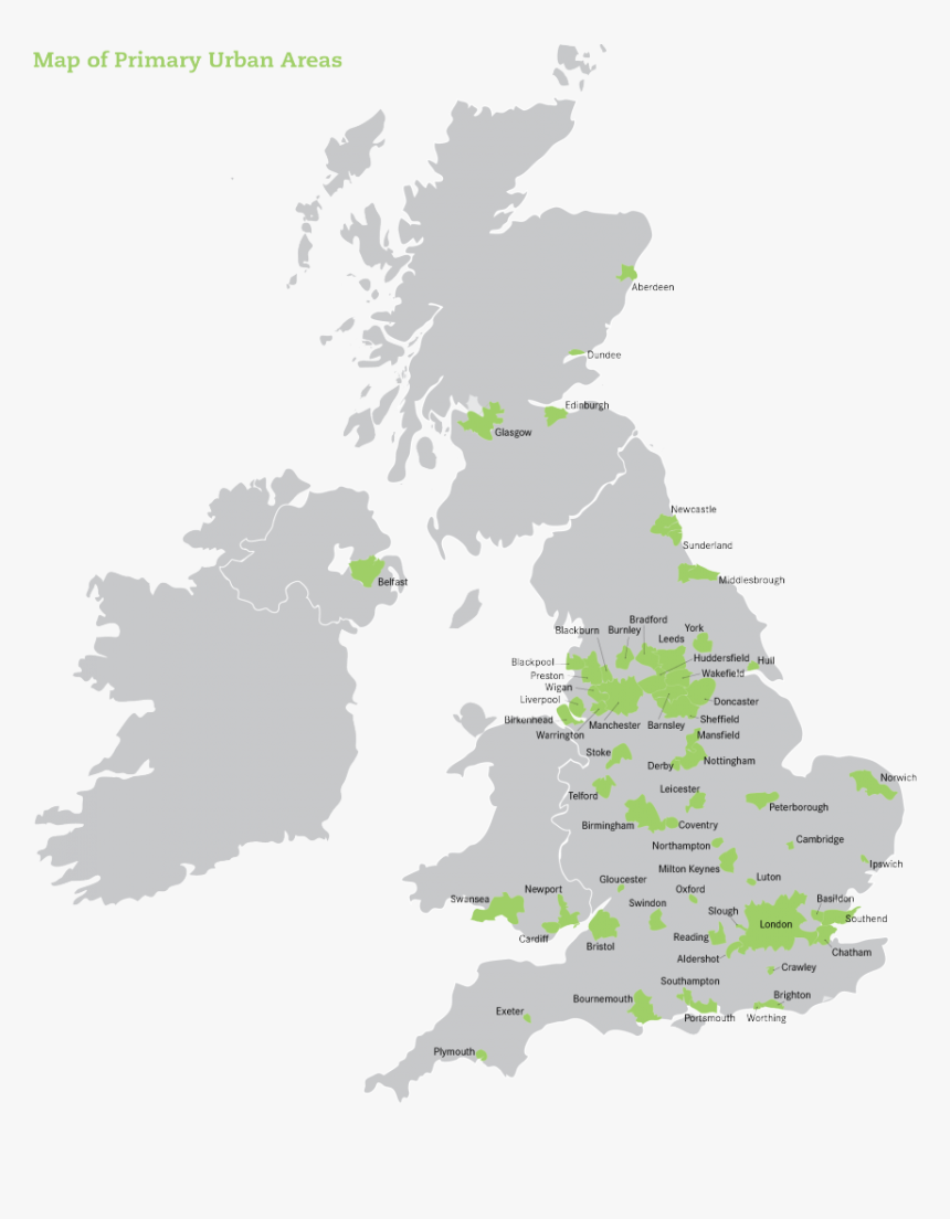 Uk Urban Areas Map, HD Png Download , Transparent Png Image - PNGitem