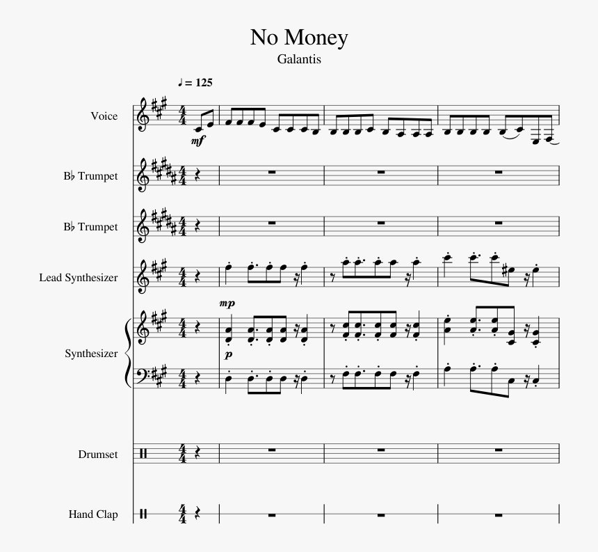No Money Sheet Music 1 Of 33 Pages - Sheet Music, HD Png Download ...
